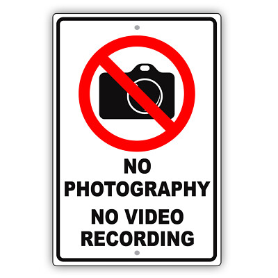 No Photography No Video Recording With Graphic Restriction Aluminum ...