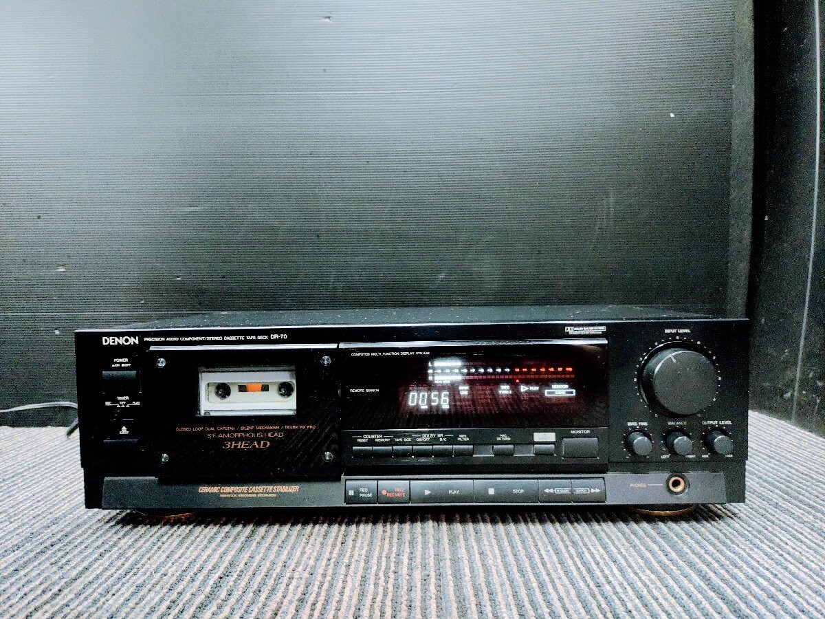 Denon DR-70 3-Head Stereo Cassette Tape Deck Confirmed Operation Free ...