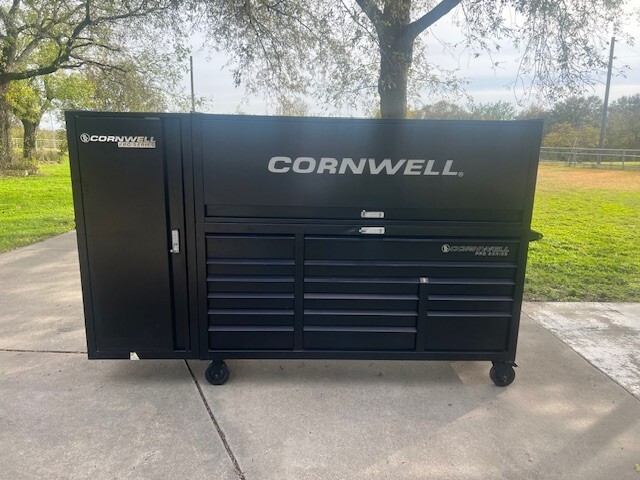 Cornwell 76 ProSeries Matte Black with hutch, locker, and keyless locks ...