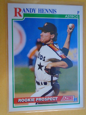 RANDY HENNIS HOUSTON ASTROS 1991 SCORE ROOKIE PROSPECT BASEBALL CARD ...