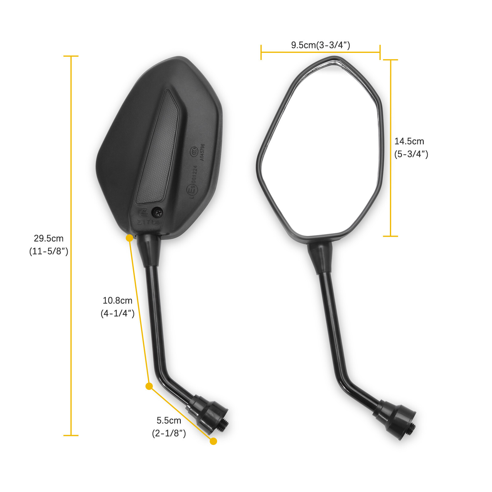 Pair Motorcycle Side Mirrors Rearview Black For Yamaha FZ-07 FZ09 MT07 ...