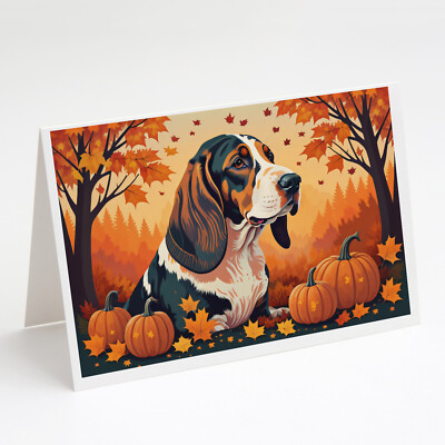 Basset Hound Fall Greeting Cards and Envelopes Pack of 8 DAC1013GCA7P ...