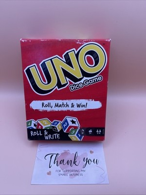 UNO Dice Game Roll & Write Roll Match & Win Family Party Game by Mattel ...