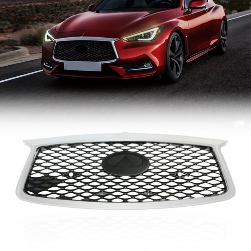 Chrome Front Bumper Upper Grill Grille For 2017-2018 INFINITI Q60 ...