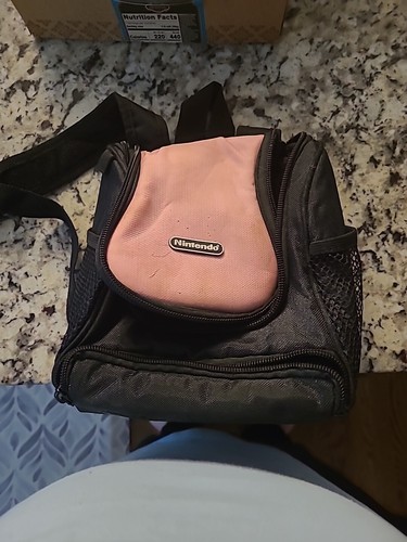 Nintendo DS Gameboy Small Backpack Carrying Case Black Pink Zippered ...