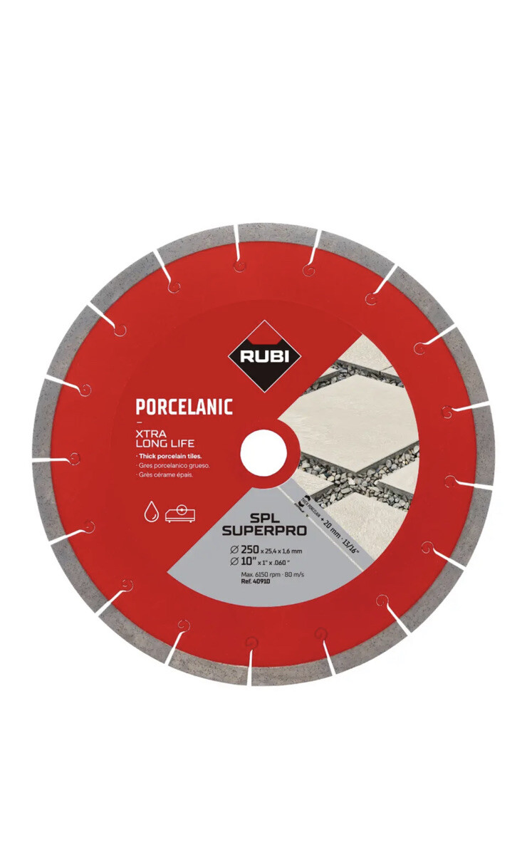 Rubi SPL EXT 250mm Diamond Blade For Thick Porcelain - Super Pro ...