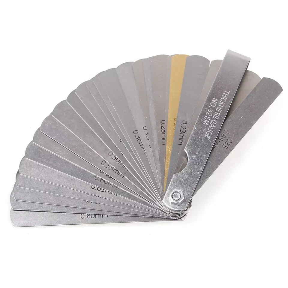 32 Blade Feeler Filler Gauge Spark Plug Gap Metric Imperial Measuring ...