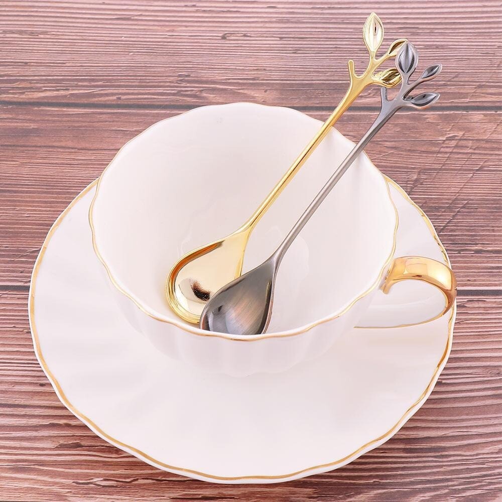 Flatware Stirring Spoon European Style Coffee Spoon Cute Dessert Spoon ...