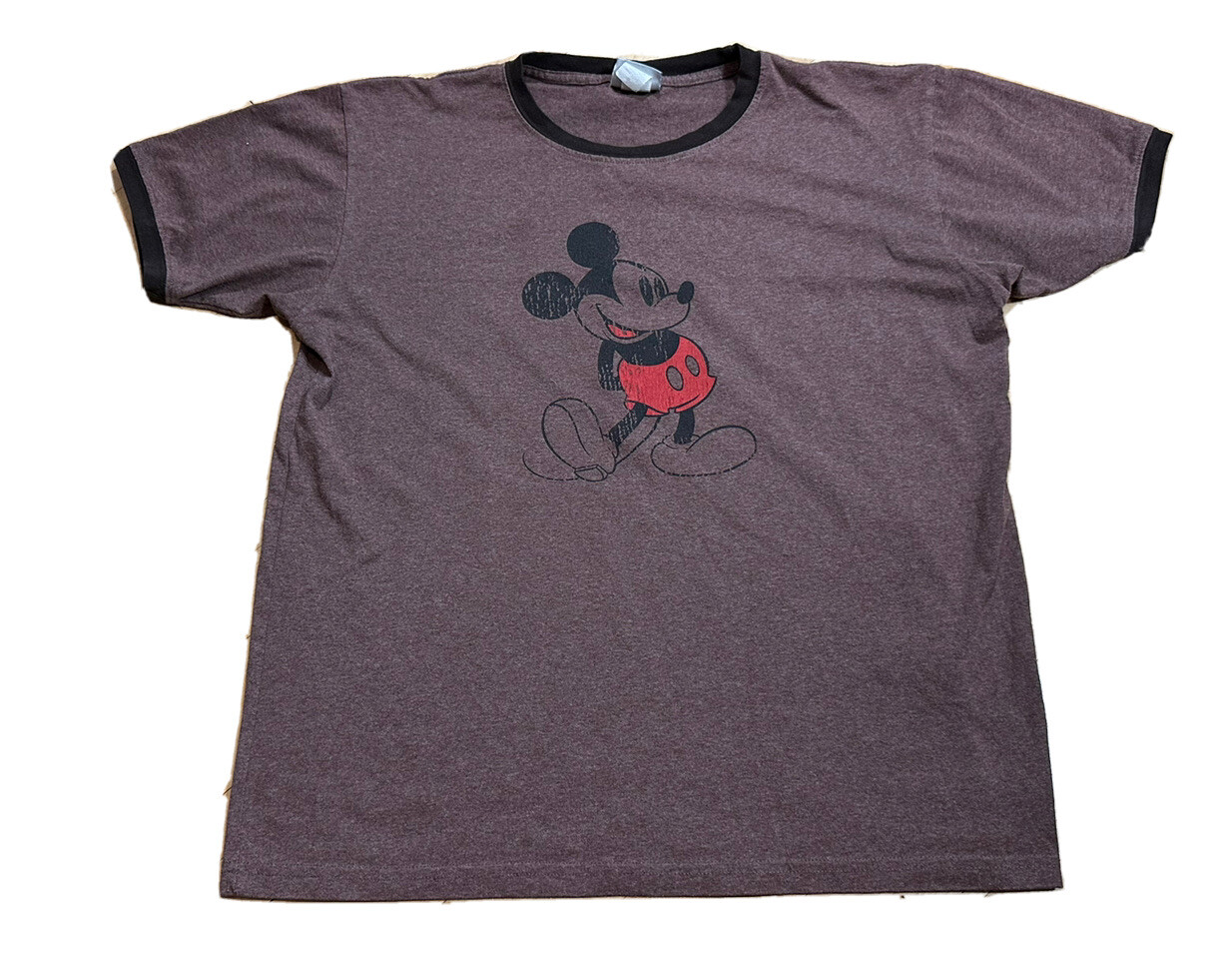 VintageDisney Resort Mickey Mouse Ringer Brown T Shir… - Gem