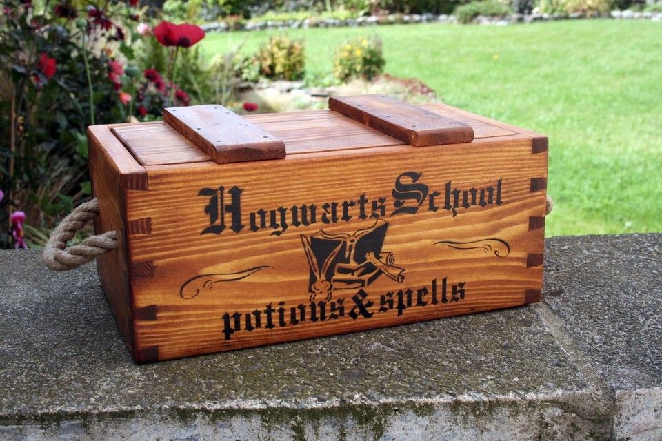 RUSTIC VINTAGE STYLE WOOD STORAGE BOXES TRUG CRATE Free Personalisation ...