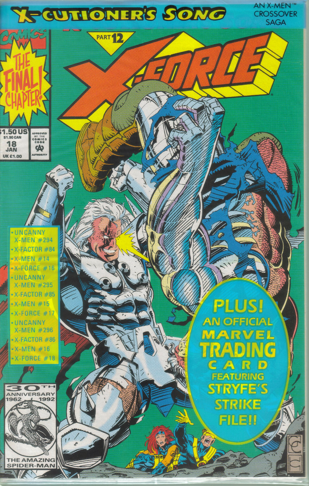 Lot of 3 X-Force Marvel Comics Stryfe & Cable cards Annual Shattershot ...