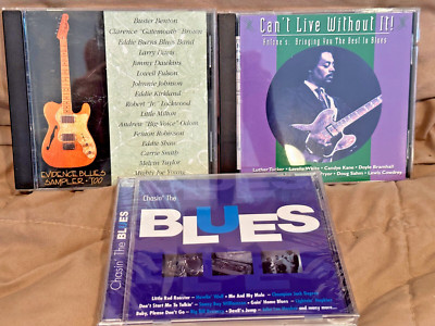 Lot of 3 blues CDs: Evidence Blues Sampler-Too, Can't Live Without it ...