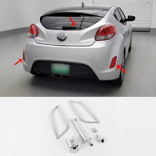 For Hyundai Veloster 2012~2017 Chrome Tail Rear Window Wipers+Rear Fog ...