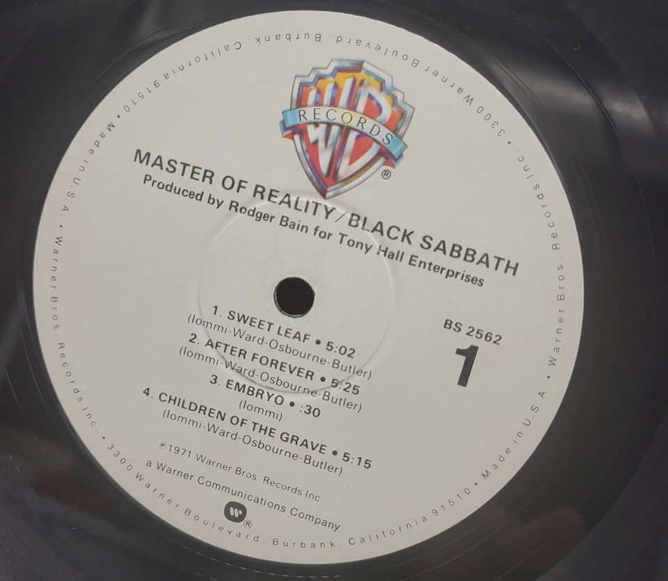 Black Sabbath Master Of Reality Vinyl BS 2562 LP 1971 White Label | eBay