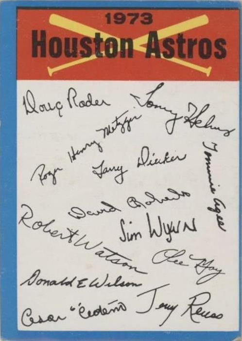 1973 Topps - Team Checklists Houston Astros One Star on Back for sale ...