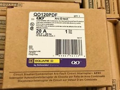 NEW Square D QO QO120PDF 1 Pole 20 Amp 120V GFCI/AFCI Circuit Breaker ...