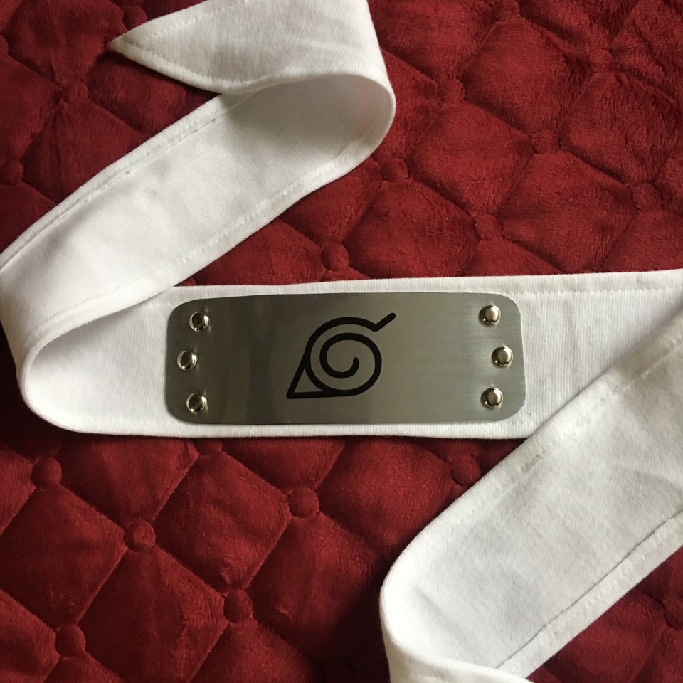 WHITE NARUTO HEADBAND Forehead Protector looks like Naruto Anime ...