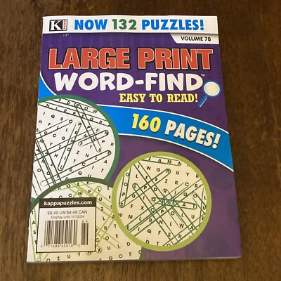 Kappa Large Print Word - Easy To Read Puzzles! Volume 78 New 132 ...