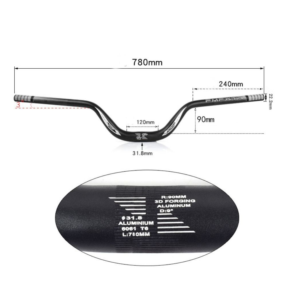 Aluminium Alloy Mountain Bike Handlebar Extra Long Downhill Handlebars ...