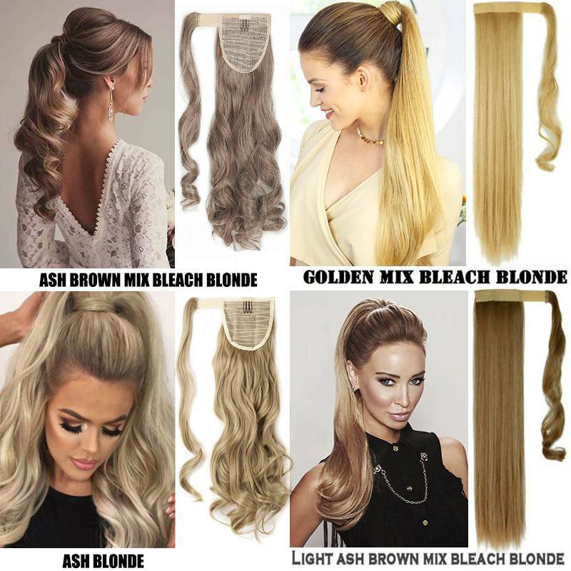 Hair ponytail Clip In as Real Human Hair Extensions Wrap Around Pony ...