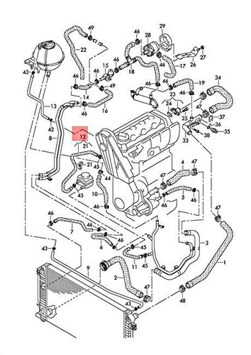 Genuine VW Crafter 2E 2EA 2EB 2ED 2EE 2EH 2EK 2EX 2F Coolant Hose ...