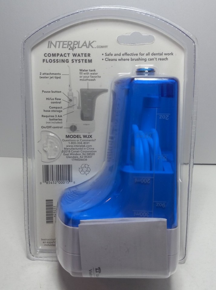 Interplak by Conair Compact Water Jet Flossing System Model WJX Brand ...