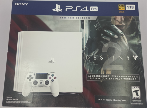 Sony PS4 Pro Glacier White 1TB Console CIB w/ Controller & Sealed Game ...