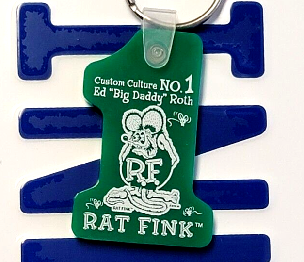 MOON X RAT FINK KEYCHAIN mooneyes vtg Hot Rod Custom key fob Ed Big ...
