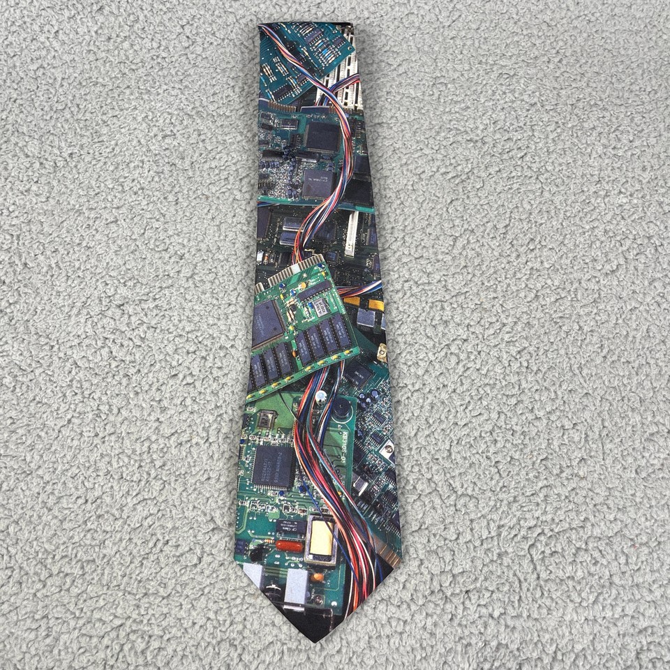 Vintage Neck Tie Computer Circuit Board Tech Nerdcore Office Novelty ...