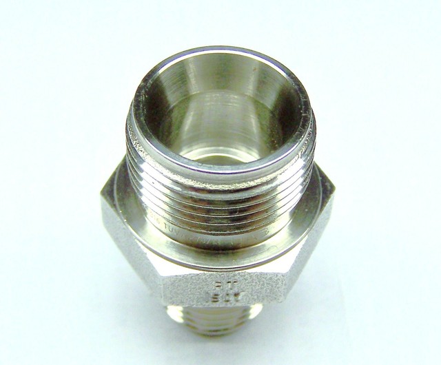 SWAGELOK SS-12M0-1-2RT NOS SS ADAPTER 1/4" MALE BSPT X 12MM FLARELESS ...