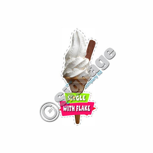 ice cream van / individual single flake sticker DIE CUT | eBay UK