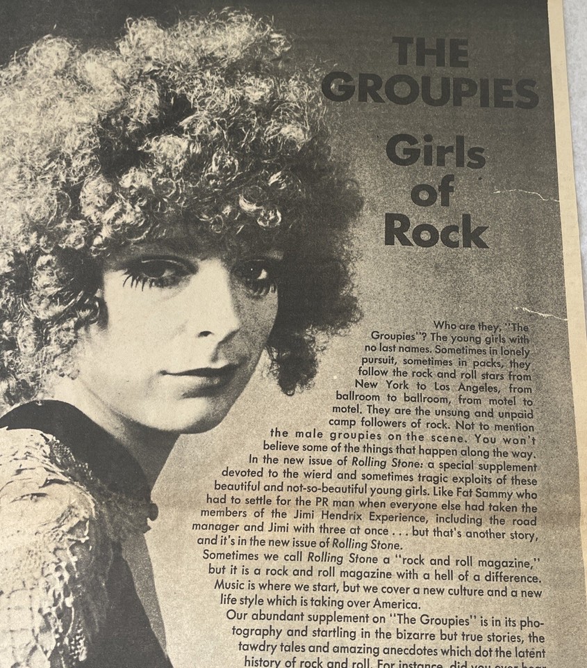 1970 The Groupie Girls Of Rock , Rolling Stone Magazine Order Form , Ad ...