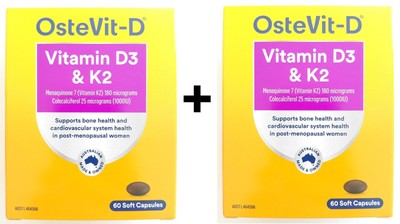 Ostevit-D Vitamin D3 & K2 60 + 60 = 120 Capsules - Colecalciferol ...