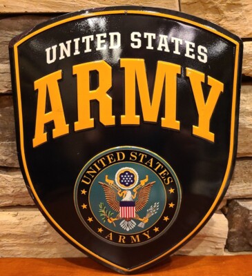 NEW! Vintage Rustic Style US ARMY American Eagle Shield Badge Metal ...