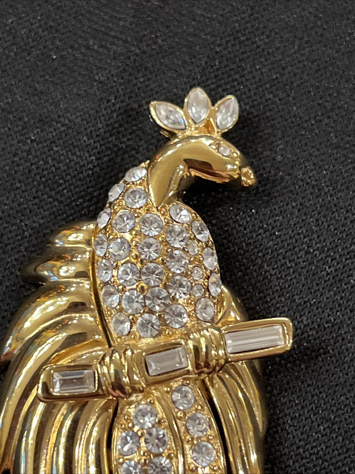 Vintage Monet Peacock Bird Of Paradise Faceted Rhines… - Gem