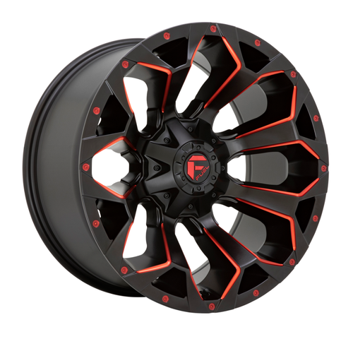FUEL Assault D787 18X9 8X165.1 Offset 1 Matte Black Red Milled ...