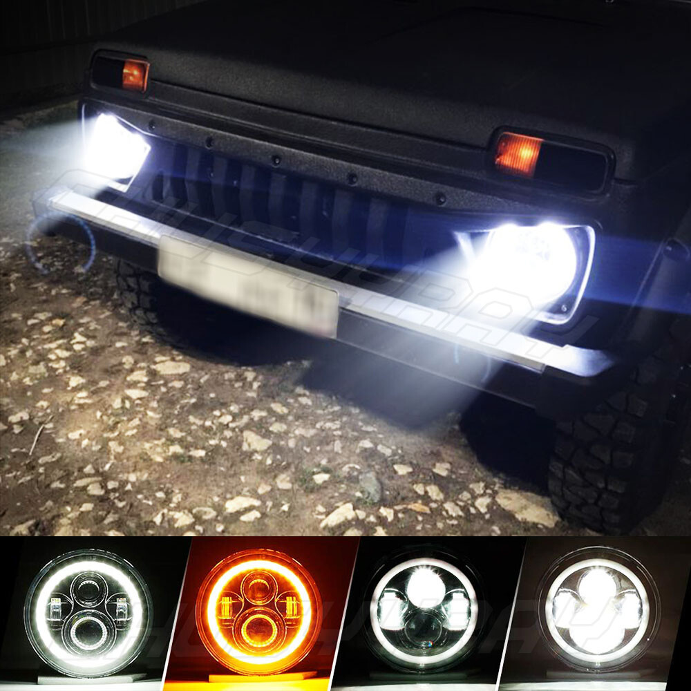 Pair 7" LED Headlight For TOYOTA LAND CRUISER FJ40 FJ45 FJ50 FJ55 FJ60 ...