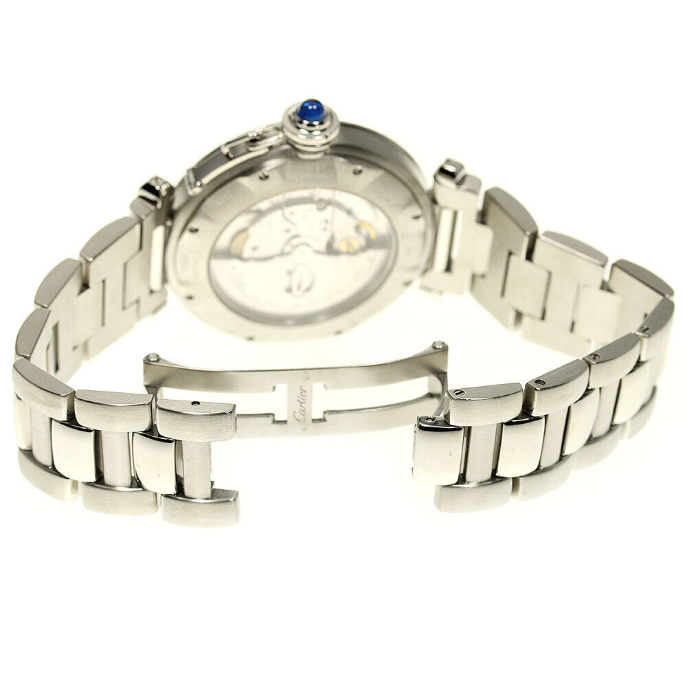 CARTIER pasha grid 38mm W31040H3 Date Silver Dial Automatic Men's Watch ...