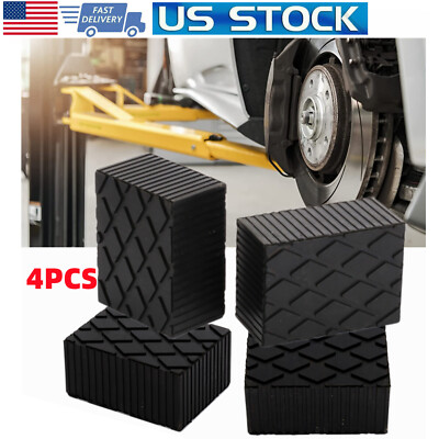 4x 3"inch Tall Solid Rubber Auto Lift Block Spacer Pad For Automobile ...