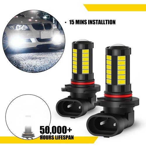 Pair H10 LED Fog Driving Light Kit Bulbs 9145 9140 6000K White Super ...