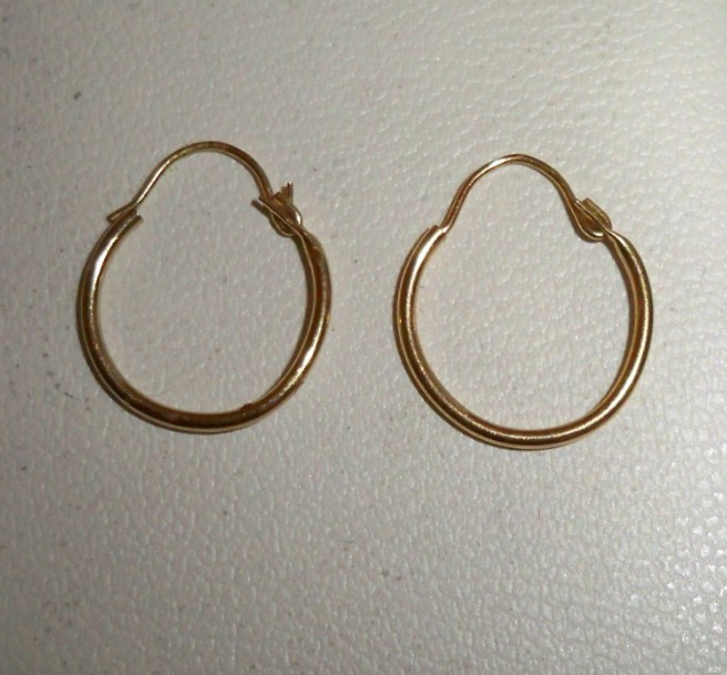 14k Yellow Gold Hollow Tube Smooth Hoop 14Kt Earrings 14mm Hoops in Box ...