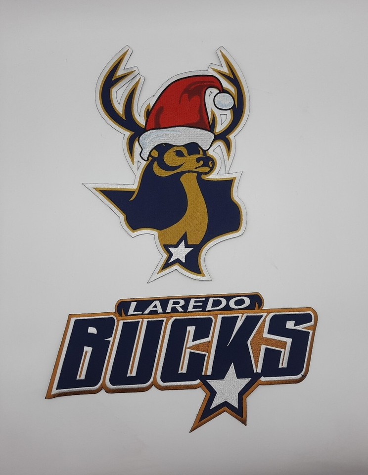 3X Vintage Laredo Bucks Hockey Jersey Jacket Patch With Santa Hat Set ...