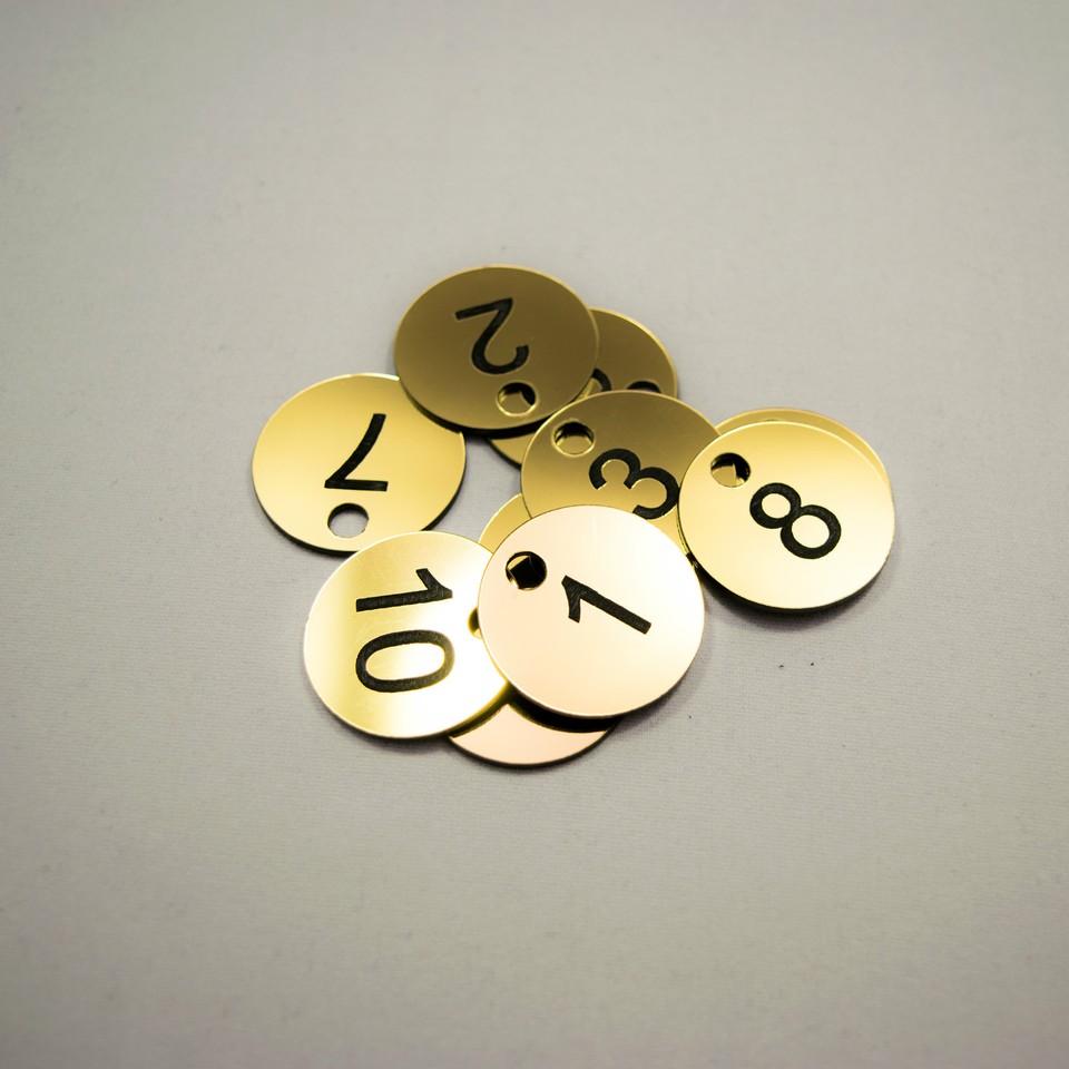 10x3cm Laser Engraved Number Discs, Table, Tags, Locker, Pub ...