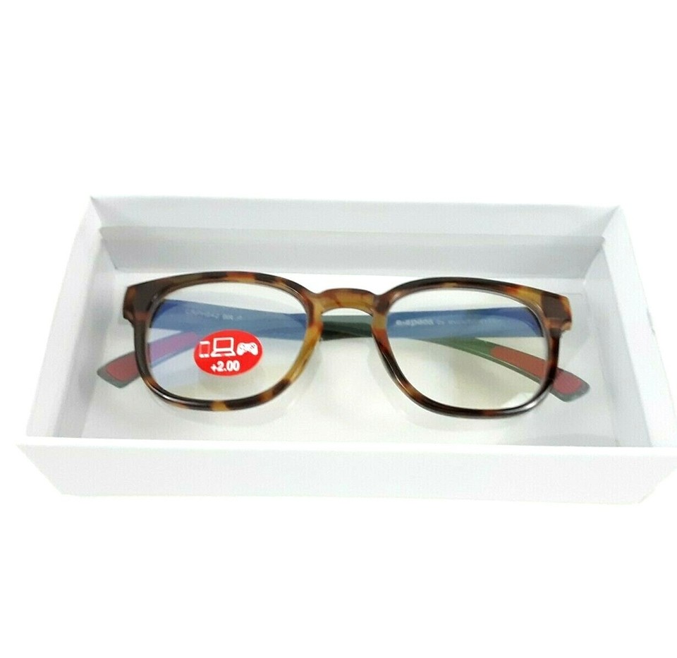 Blue Light Filter Reading Glasses +2.00 Anti-Glare Reduce Eye Fatigue ...