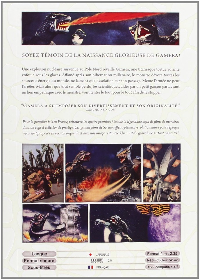 Coffret gamera classique intégrale, vol. 1 : gamera ; gamera v (DVD ...
