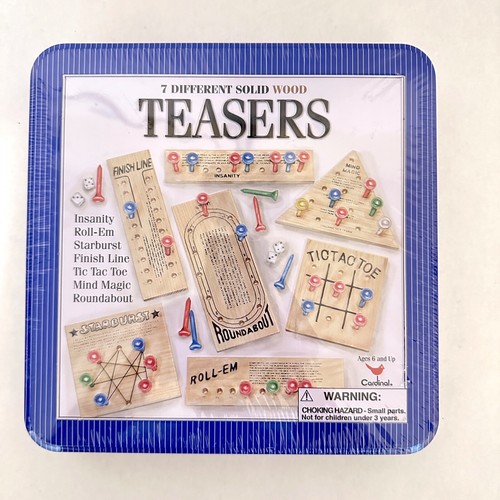 Cardinal TEASERS 7 Different Solid Wood Teasers Game Tin NEW Sealed ...