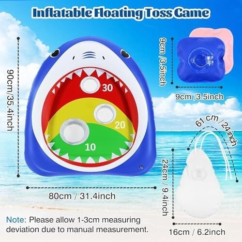 Inflatable Pool Games Toys Set Swimming Pool Cornhole Games Floating Shark Baby | eBay