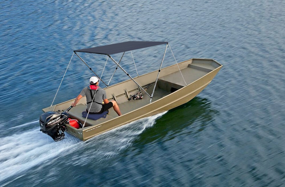 Jon Boat Canopy Tops VEVOR 4 Bow Bimini Top Boat Cover, Detachable