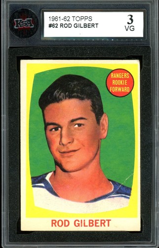 1961-62 Topps NHL Hockey #62 Rod Gilbert HOF RC KSA 3 VG New York ...