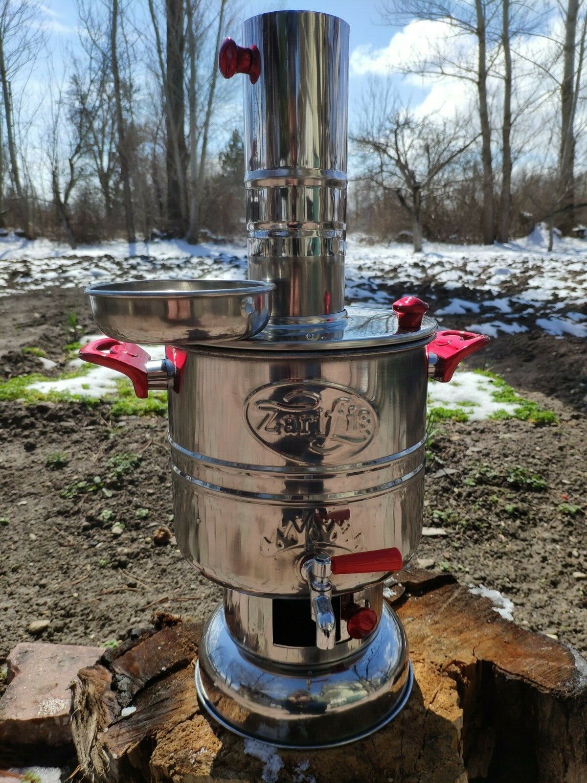TURKISH CHARCOAL SAMOVAR BOAT CAMPING HIKING 3.5L WATER HEATER STOVE ...